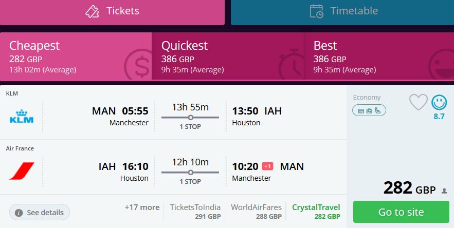 WOW! Flight from Manchester to HOUSTON (Texas) for £282 return ...