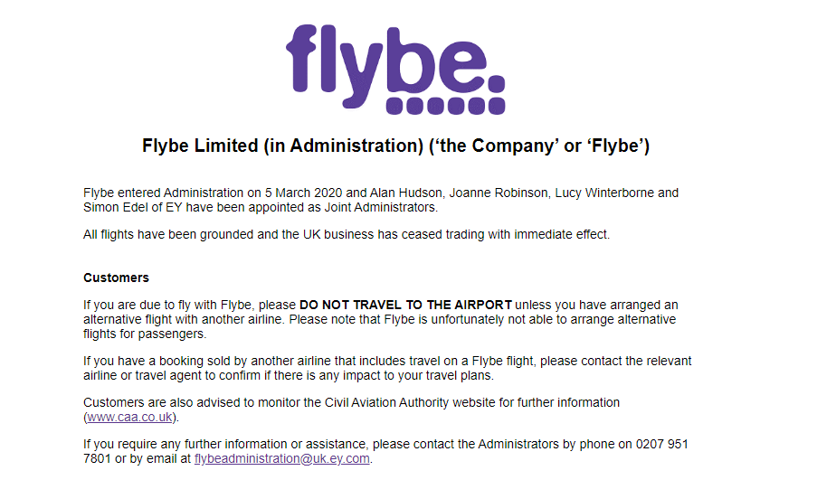 Flybe collapses & cancels all flights - TravelFree