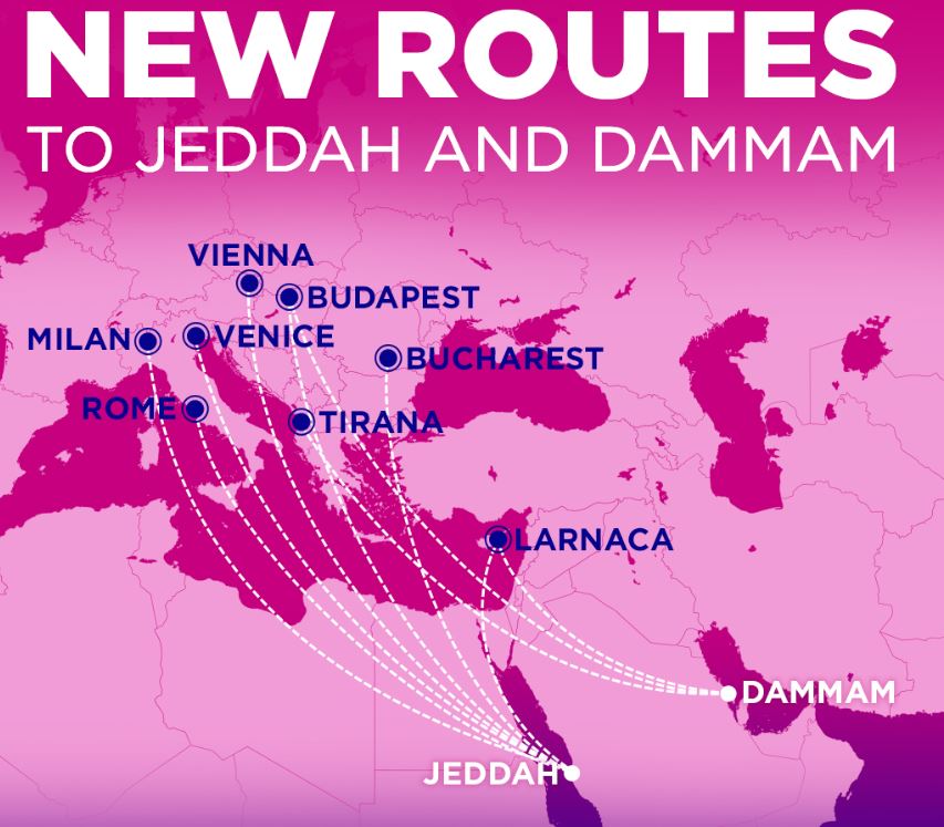 Wizz Air announces 10 new routes to and from Jeddah & Dammam (Saudi ...