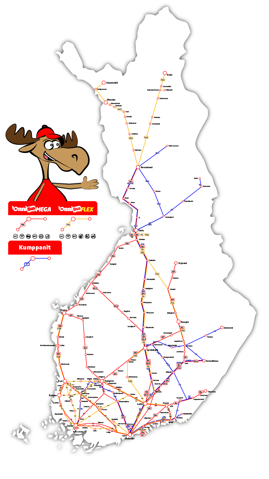 onnibus route map travelfree - TravelFree